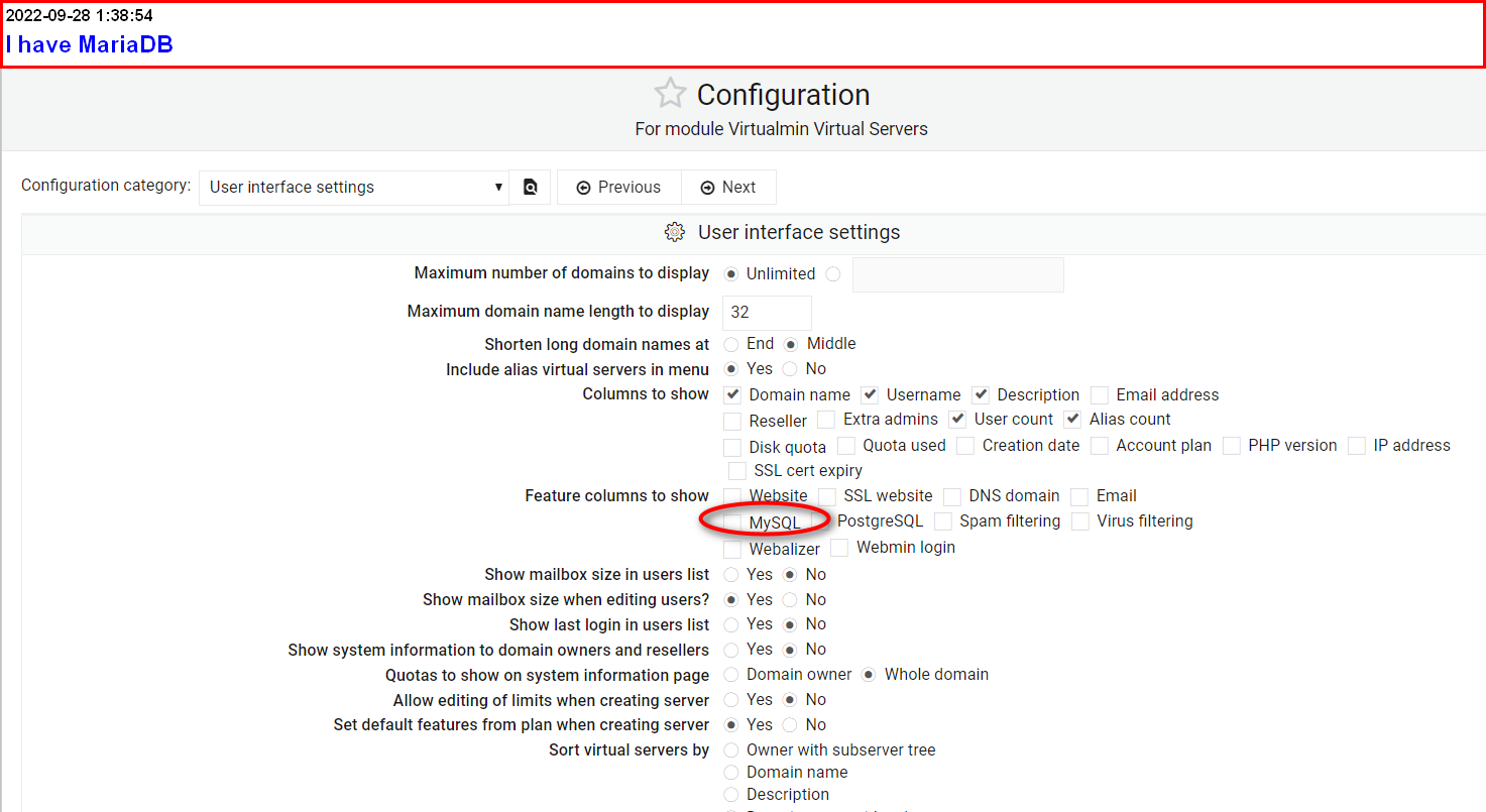 A Few More Missing Conditional Tests For Mariadb Vs Mysql · Issue 453 · Virtualminvirtualmin