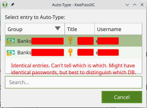 Database not distinguished when bringing up Auto-Type · Issue #8353 · keepassxreboot/keepassxc ...