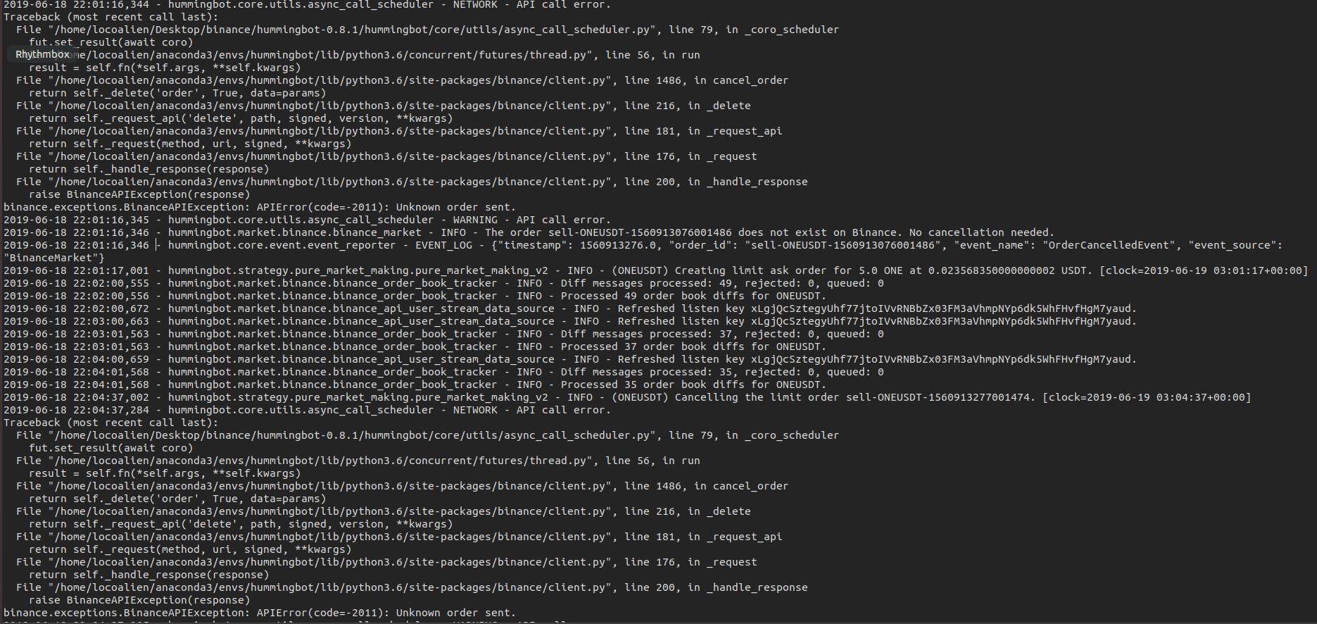 [BUG] Problem with Binance API CALL ERROR · Issue #402 · hummingbot ...
