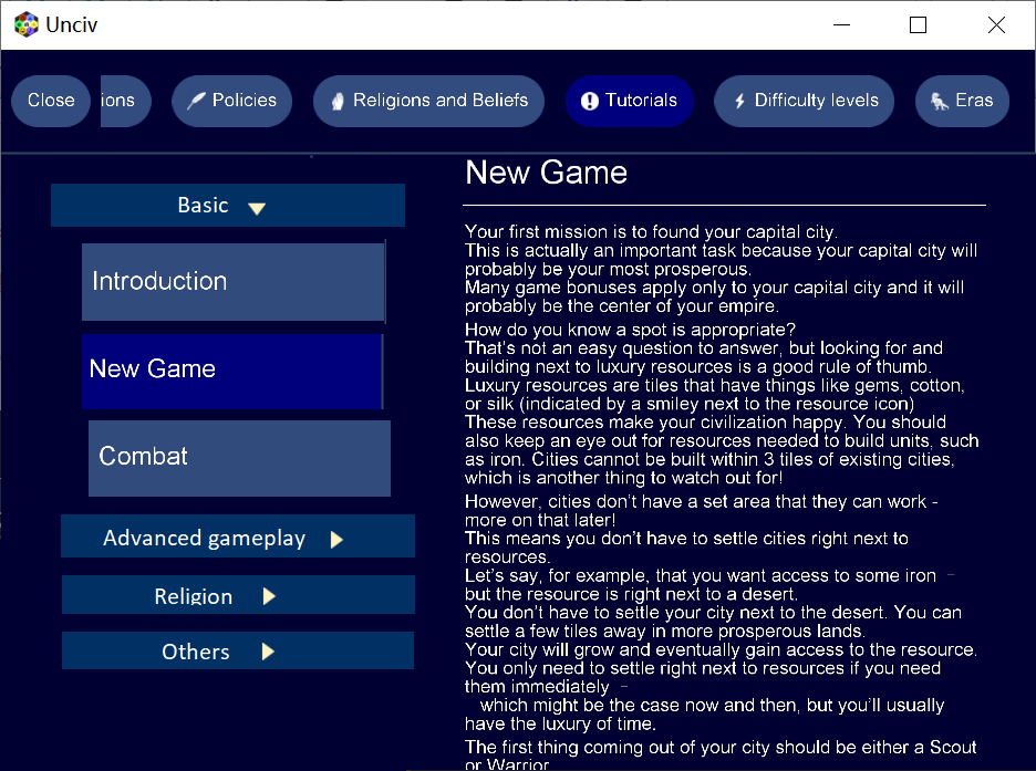 UI suggestion: Sort the tutorials in civilopedia · Issue #7135 · yairm210/Unciv · GitHub
