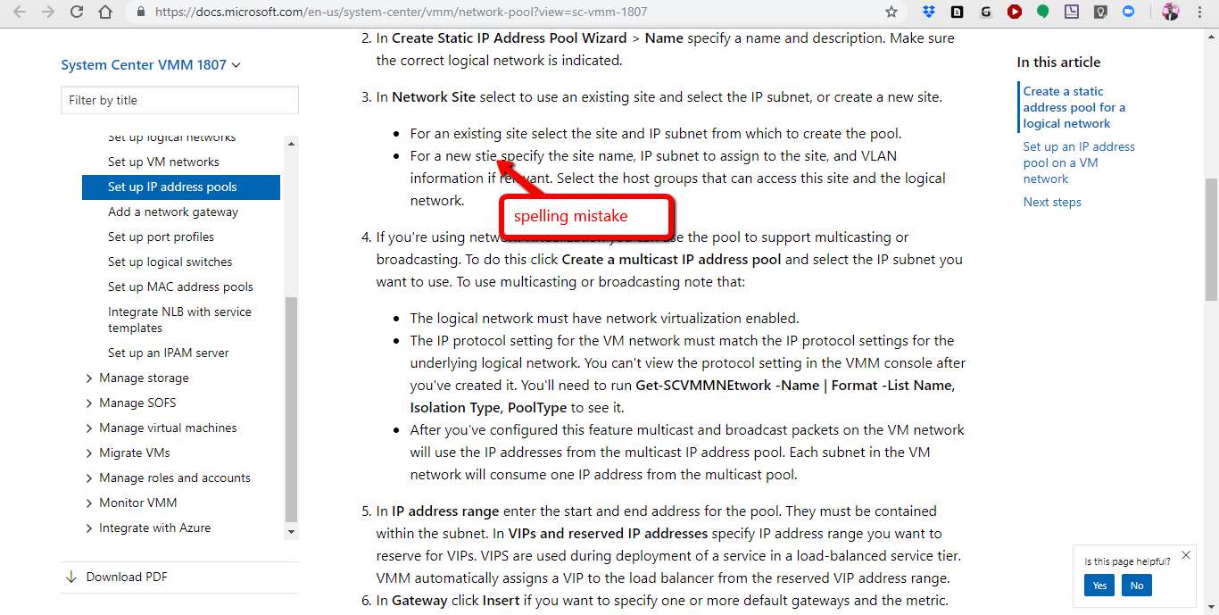 Spelling issue · Issue #985 · MicrosoftDocs/feedback · GitHub