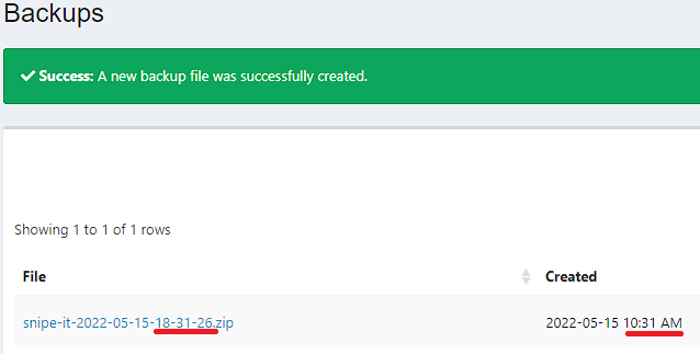 v6 - Backup created_at time is incorrect · Issue #11096 · grokability/snipe-it · GitHub