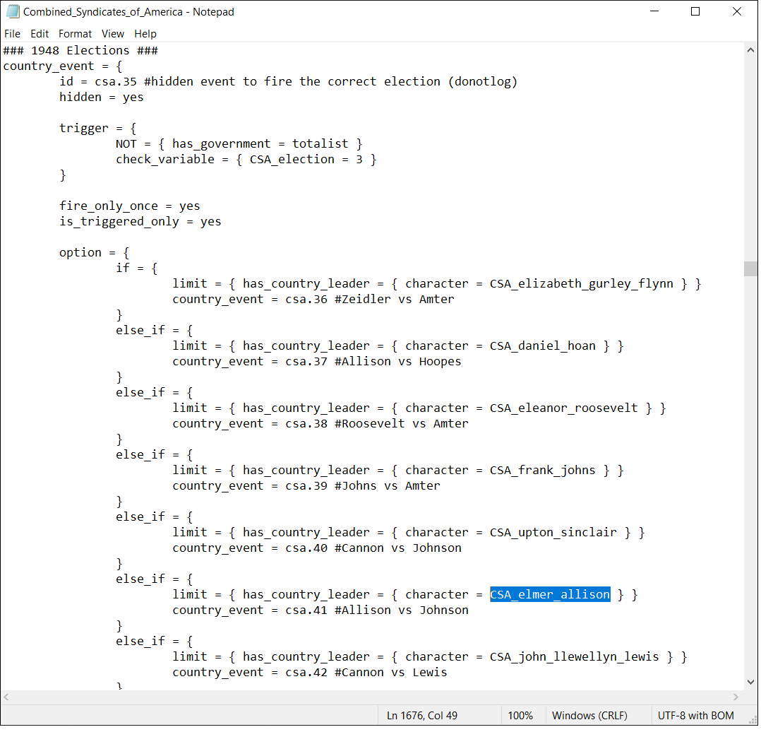 CSA - 1948 Thomas Election Event Not Firing · Issue #19379 ...
