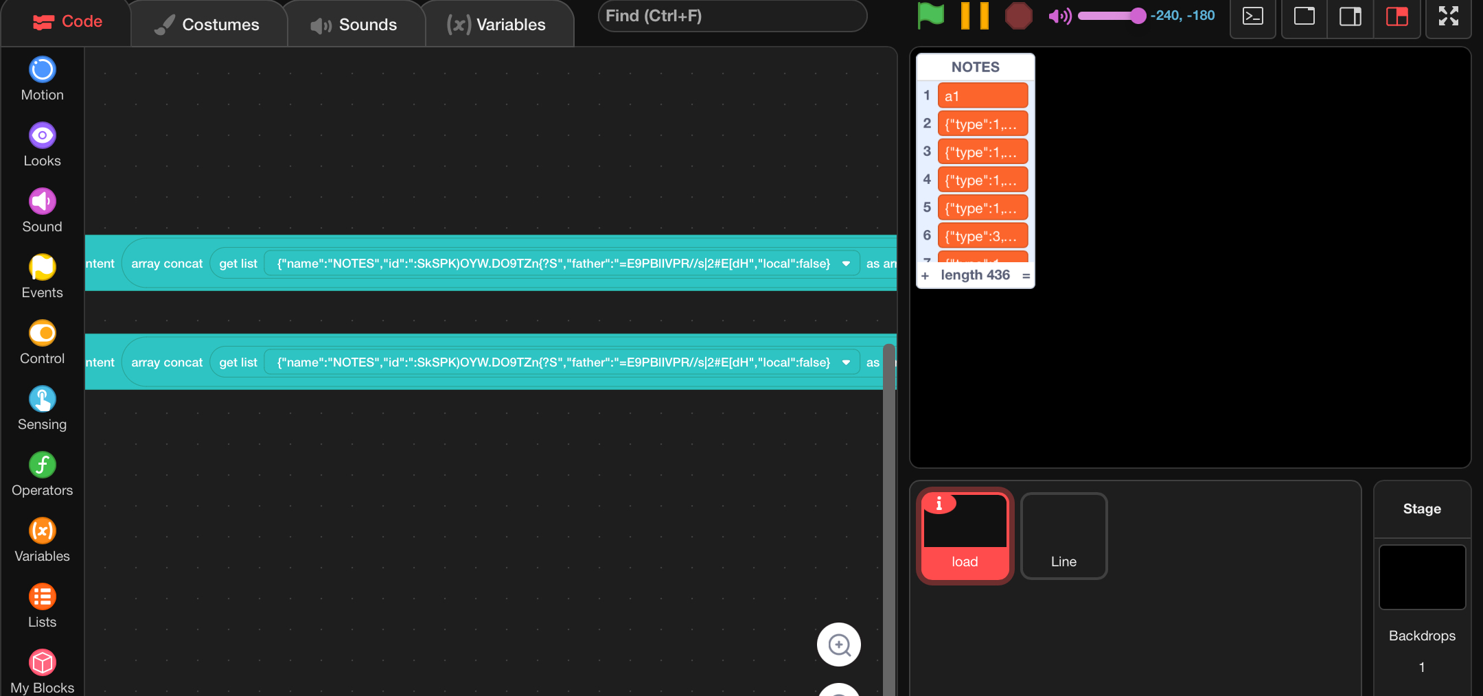 [JSON extension] bug with get list and set list · Issue #268 · TurboWarp/extensions · GitHub
