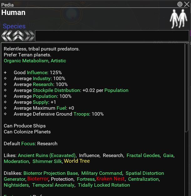 Pedia Highlights For Influence Likesdislikes · Issue 4279 · Freeorionfreeorion · Github