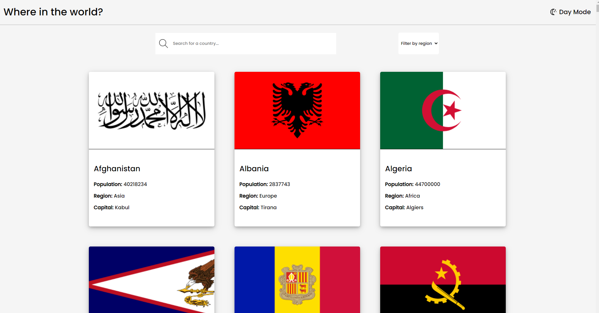 GitHub - MichalPerek/AllCountries