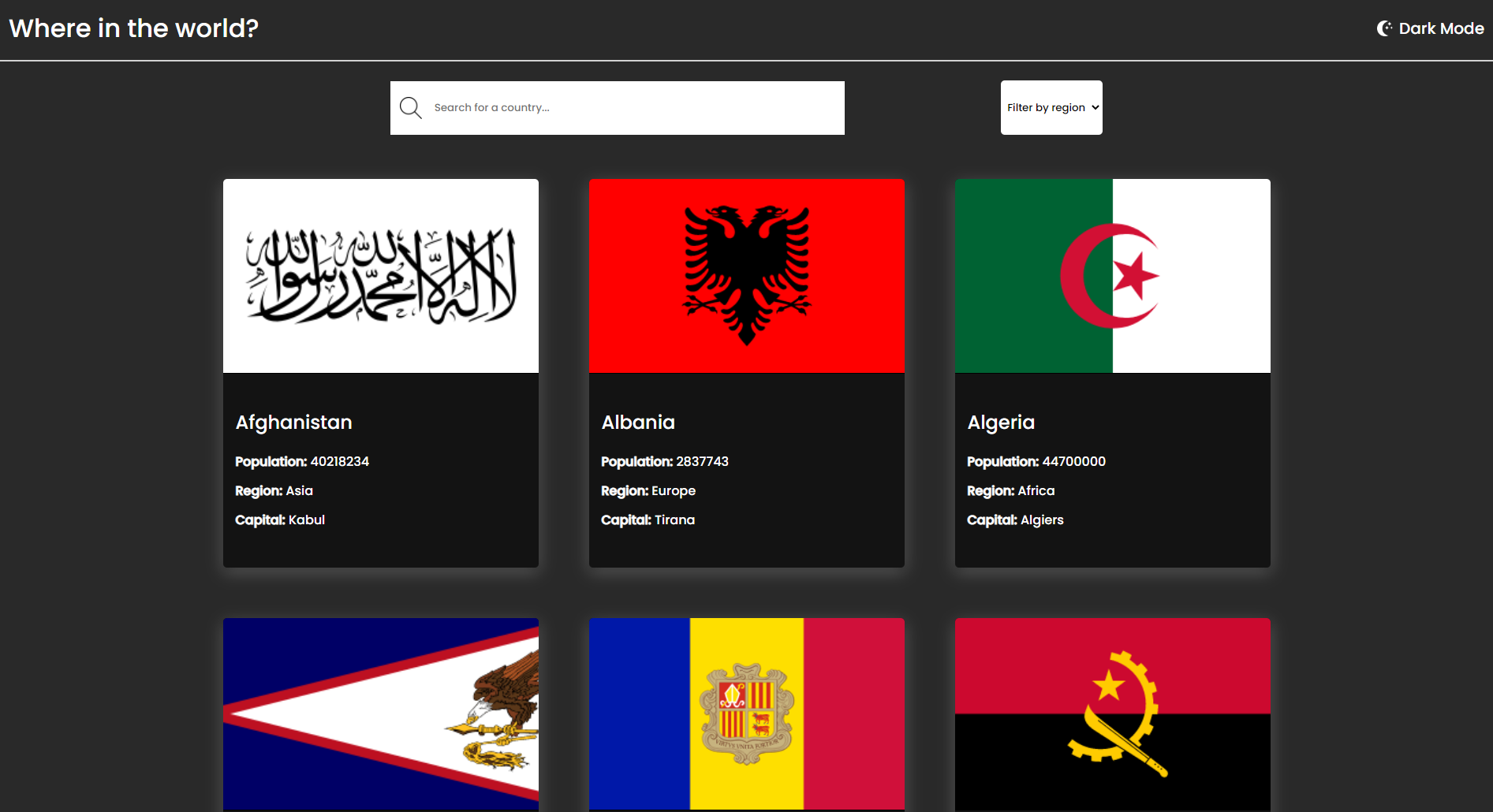 GitHub - MichalPerek/AllCountries