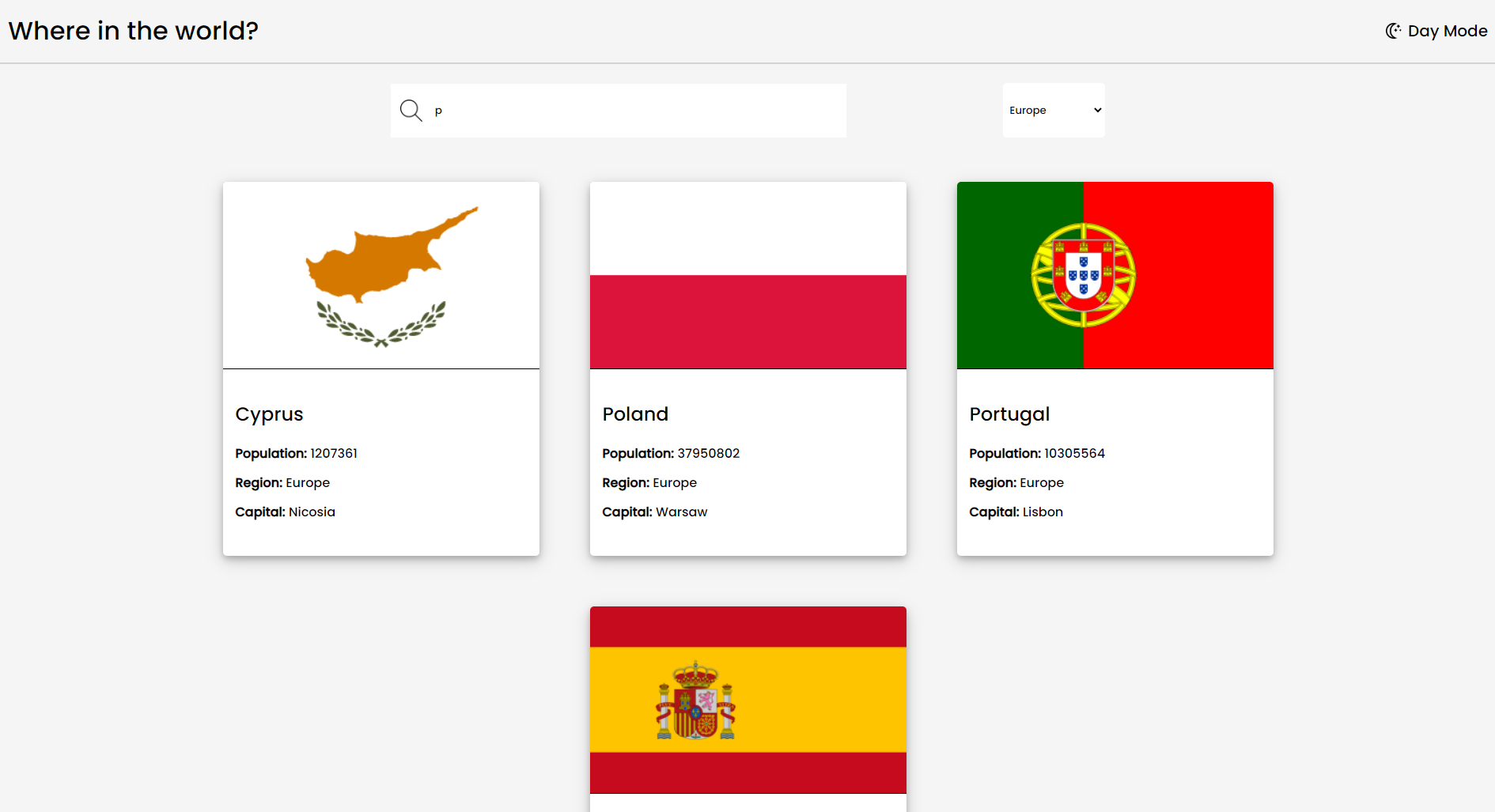 GitHub - MichalPerek/AllCountries