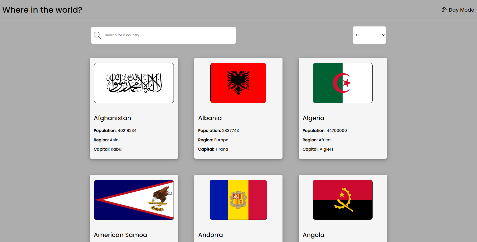 GitHub - MichalPerek/AllCountries