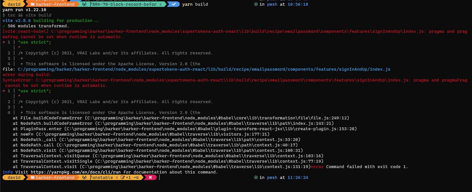 Vite Supertokens Auth React Build Error Pragma And Pragmafrag Cannot Be Set When Runtime Is 