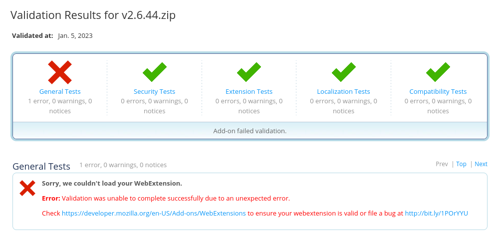 Addon Validation Error Timeout Scanning Extension That Has Lots Of Javascript Files · Issue