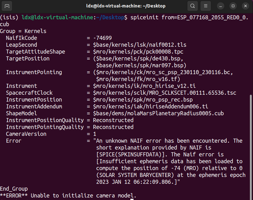 An unknown NAIF problem has been encountered when process the MRO HiRISE data · Issue #5148 ...
