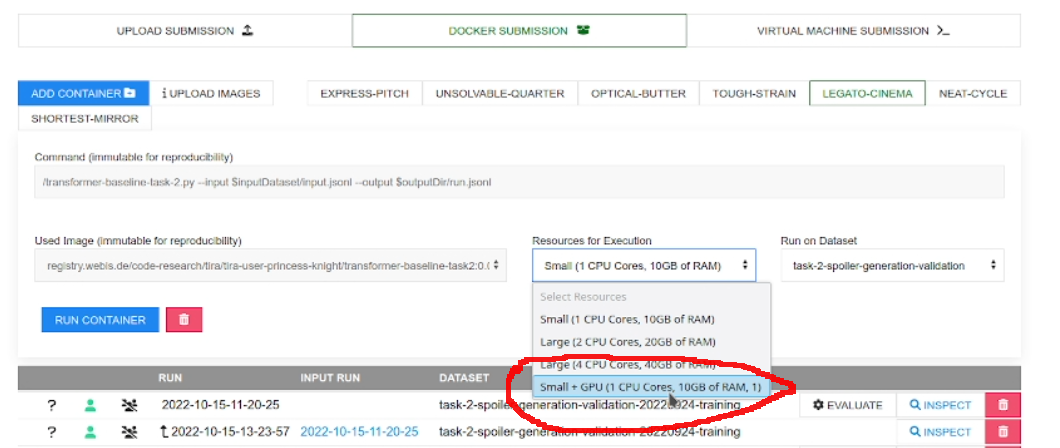 Add support for GPUs in TIRA · Issue #277 · tira-io/tira · GitHub