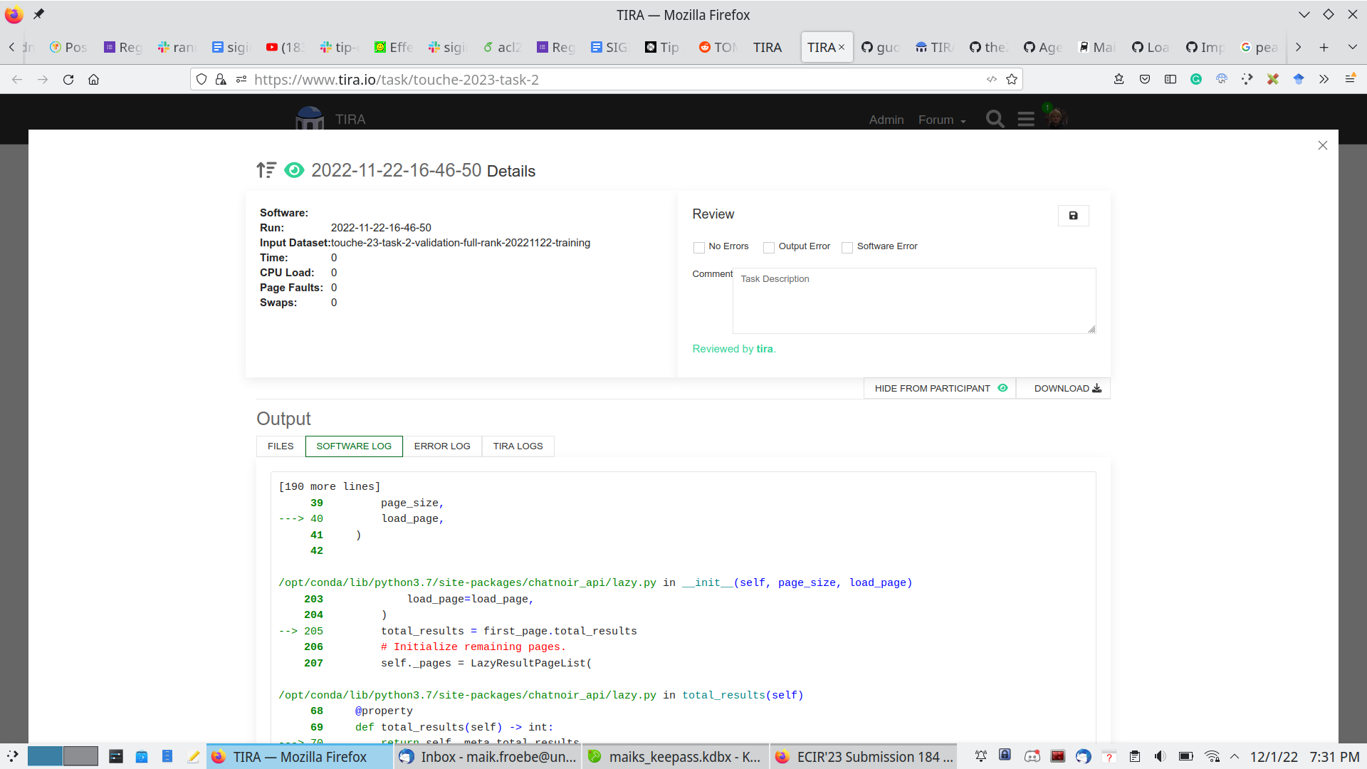 Improve Visualization of Logs · Issue #306 · tira-io/tira · GitHub