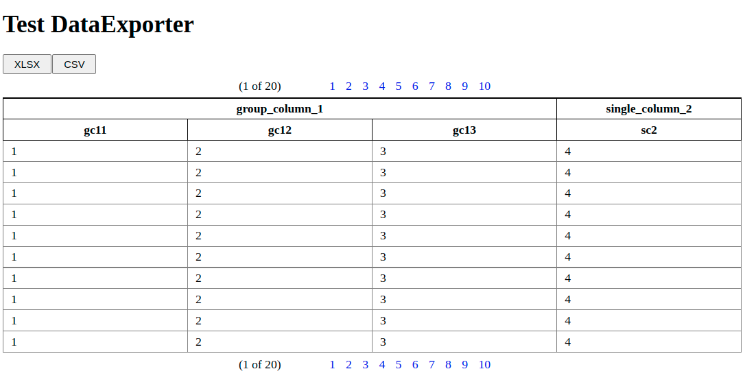DataExporter: Does not work correctly when columnGroup is used · Issue ...