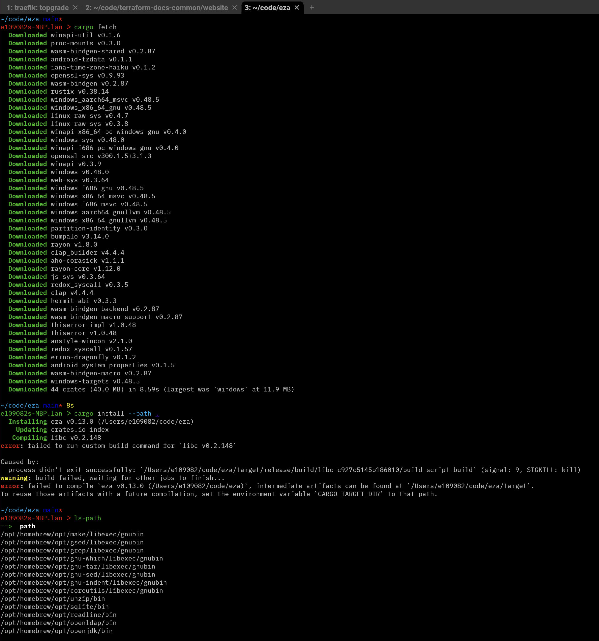 ci: doesn't build on mac (M2) OS 13.5.2 (22G91) · Issue #353 · eza ...