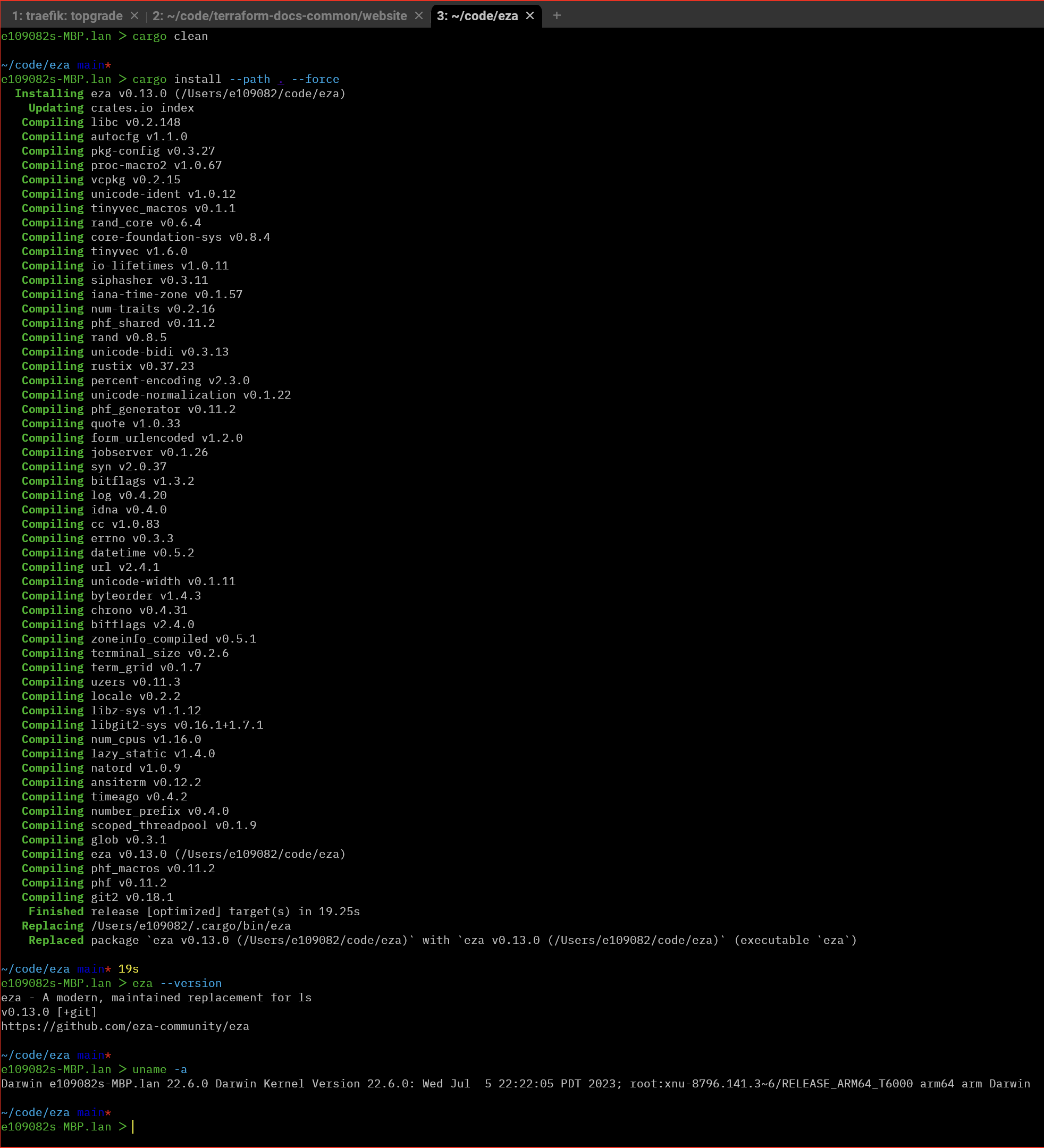 ci: doesn't build on mac (M2) OS 13.5.2 (22G91) · Issue #353 · eza-community/eza · GitHub