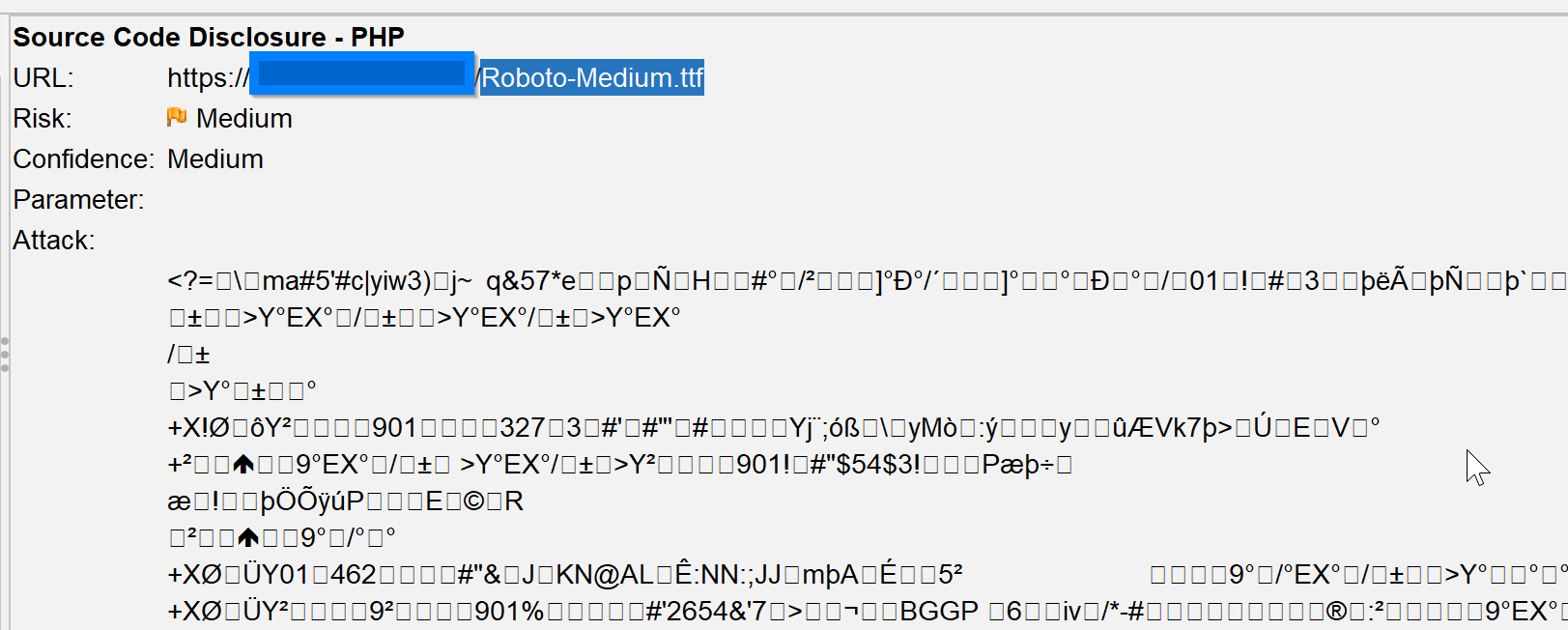 False Positive: Source Code Disclosure - PHP :: Roboto-Medium.ttf · Issue #6795 · zaproxy ...