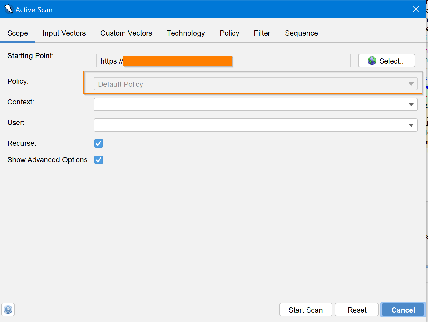 Active Scan Policy stays grayed out to Default after creating a new scan policy · Issue #6117 ...