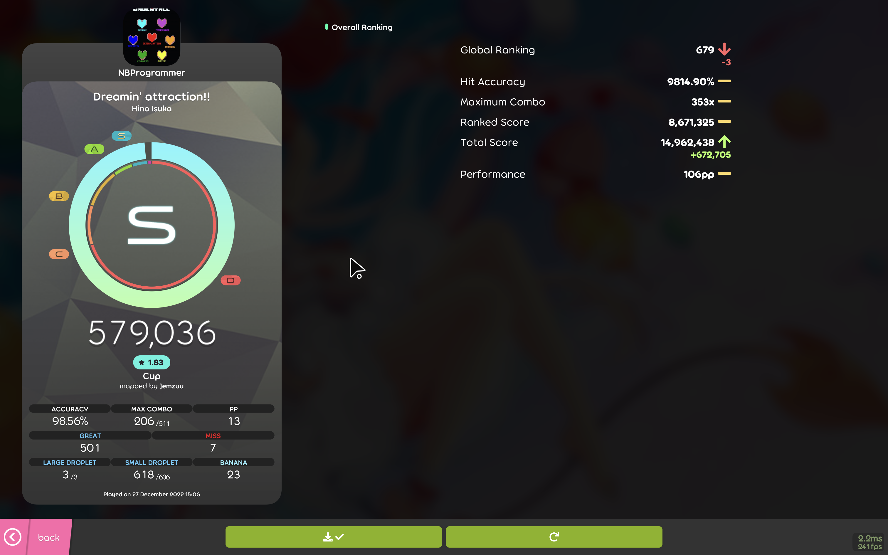 Hit Accuracy displays improperly for osu!catch scores · Issue #21848 ...