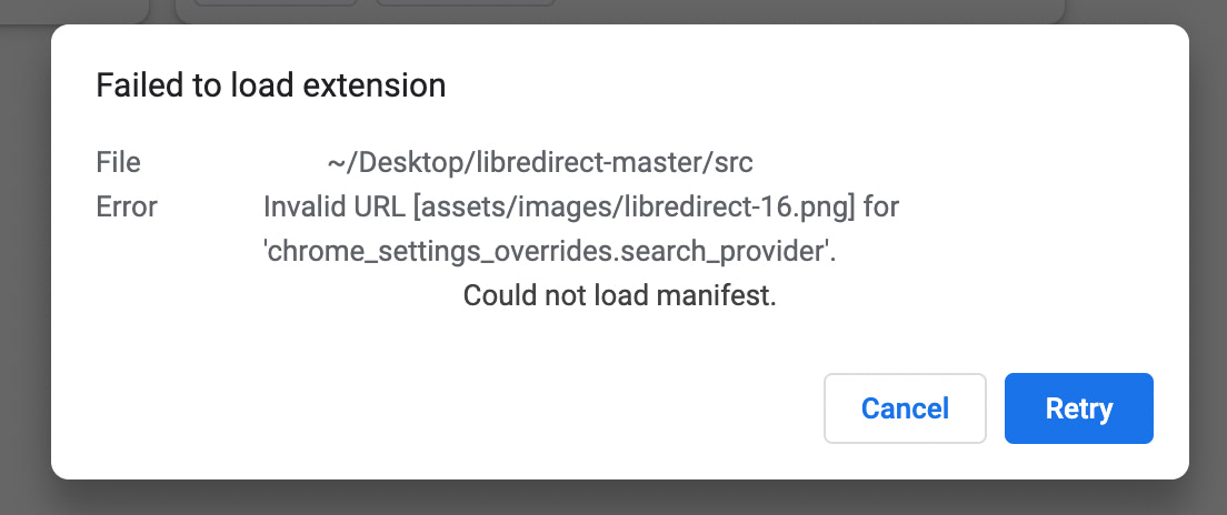 [Chrome] Manifest issue(s) preventing installation · Issue #106 · libredirect/browser_extension ...
