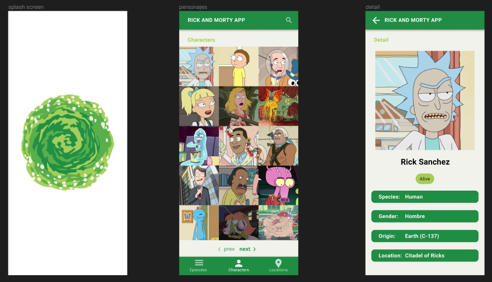 GitHub - DegelMorningstar/RickAndMortyApp: Aplicación en Android sobre Rick y Morty