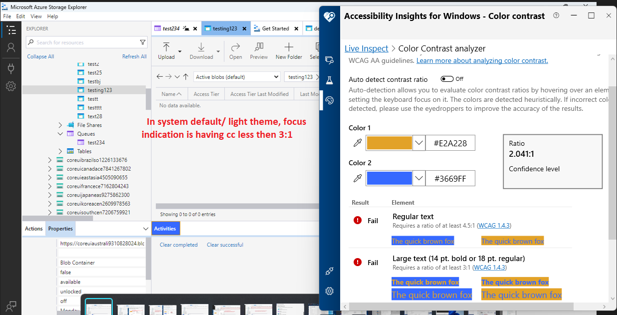 A11y_Azure Tools Storage Explorer_Properties_Blob Container Propertiestab_NonTextContrast: In ...