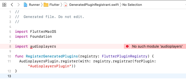 MacOS: No such module 'audioplayers' · Issue #426 · bluefireteam ...