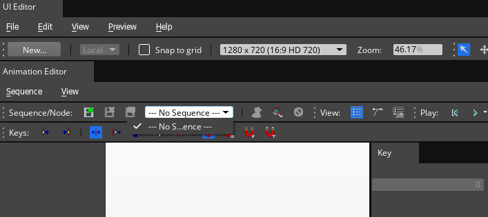 UI Editor: No Sequence option from the Sequence selection dropdown list ...