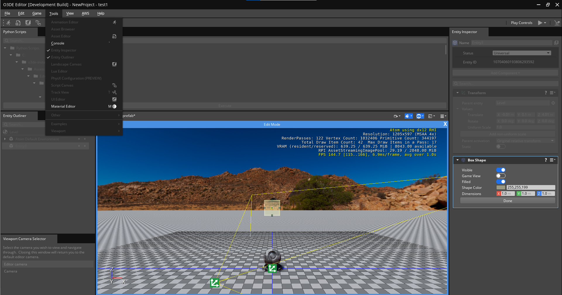 In Component Mode only Console and Material Editor are not disabled in ...