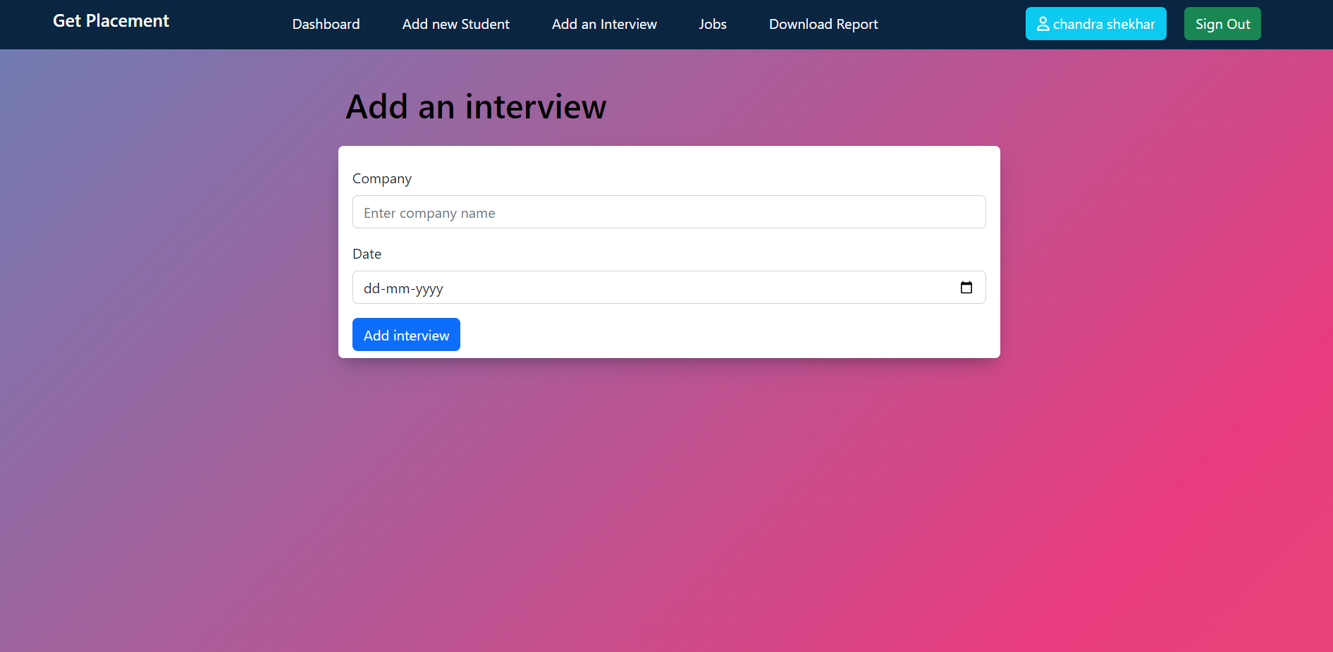 GitHub - navyadav2505/PlacementCellApplicationCNinga