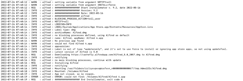 Alfred 4 has updated to Alfred 5 · Issue #630 · Installomator ...
