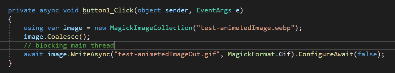 MagickImageCollection.WriteAsync() blocks the parent thread. · Issue #1426 · dlemstra/Magick.NET ...