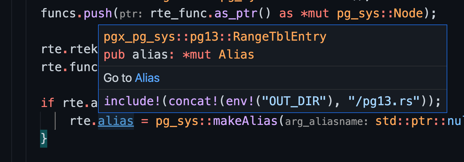 Autocompletion for `pg_sys` crate members · Issue #378 · pgcentralfoundation/pgrx · GitHub