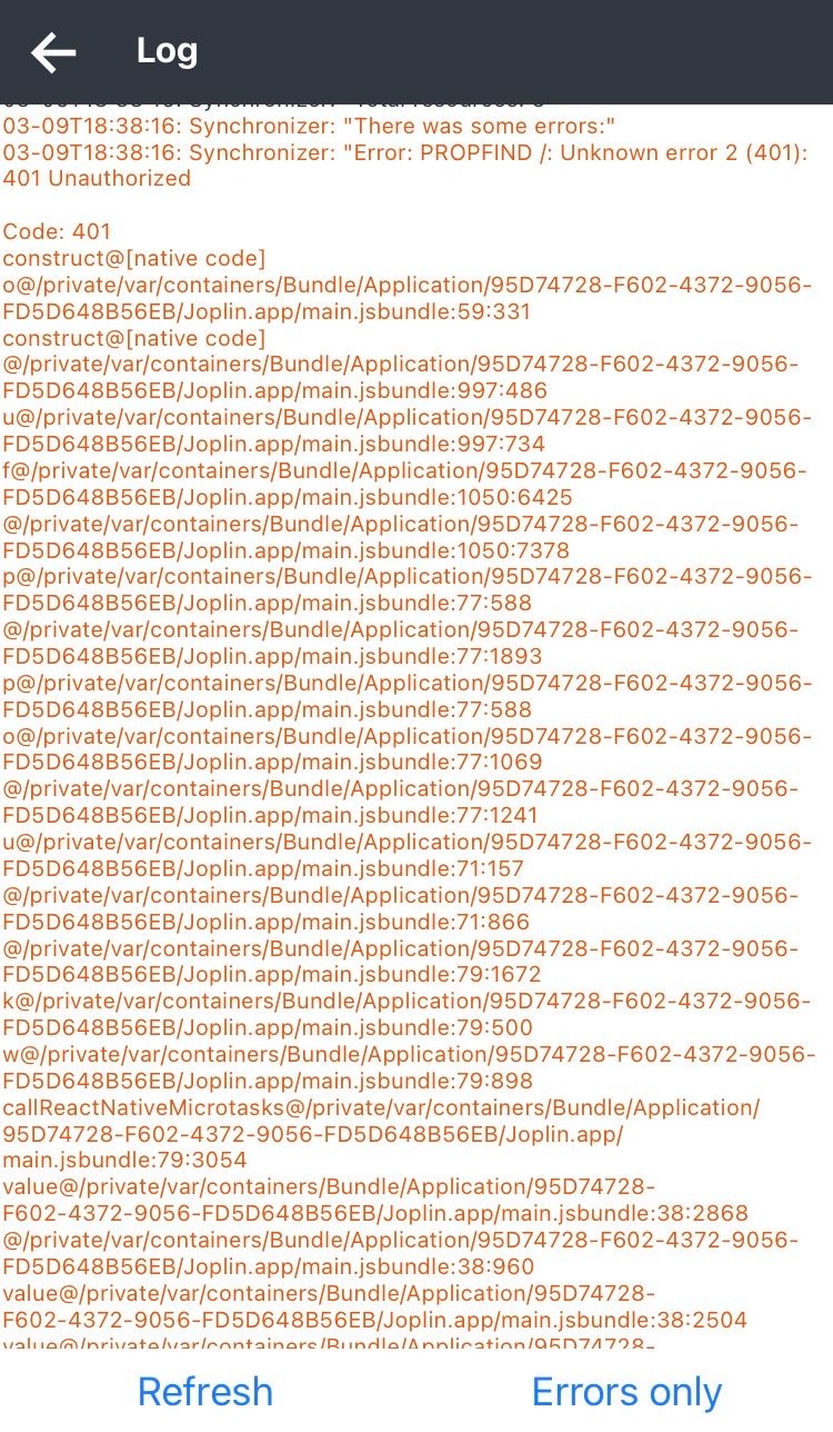 iOS webDAV synchronization error · Issue #6249 · laurent22/joplin · GitHub