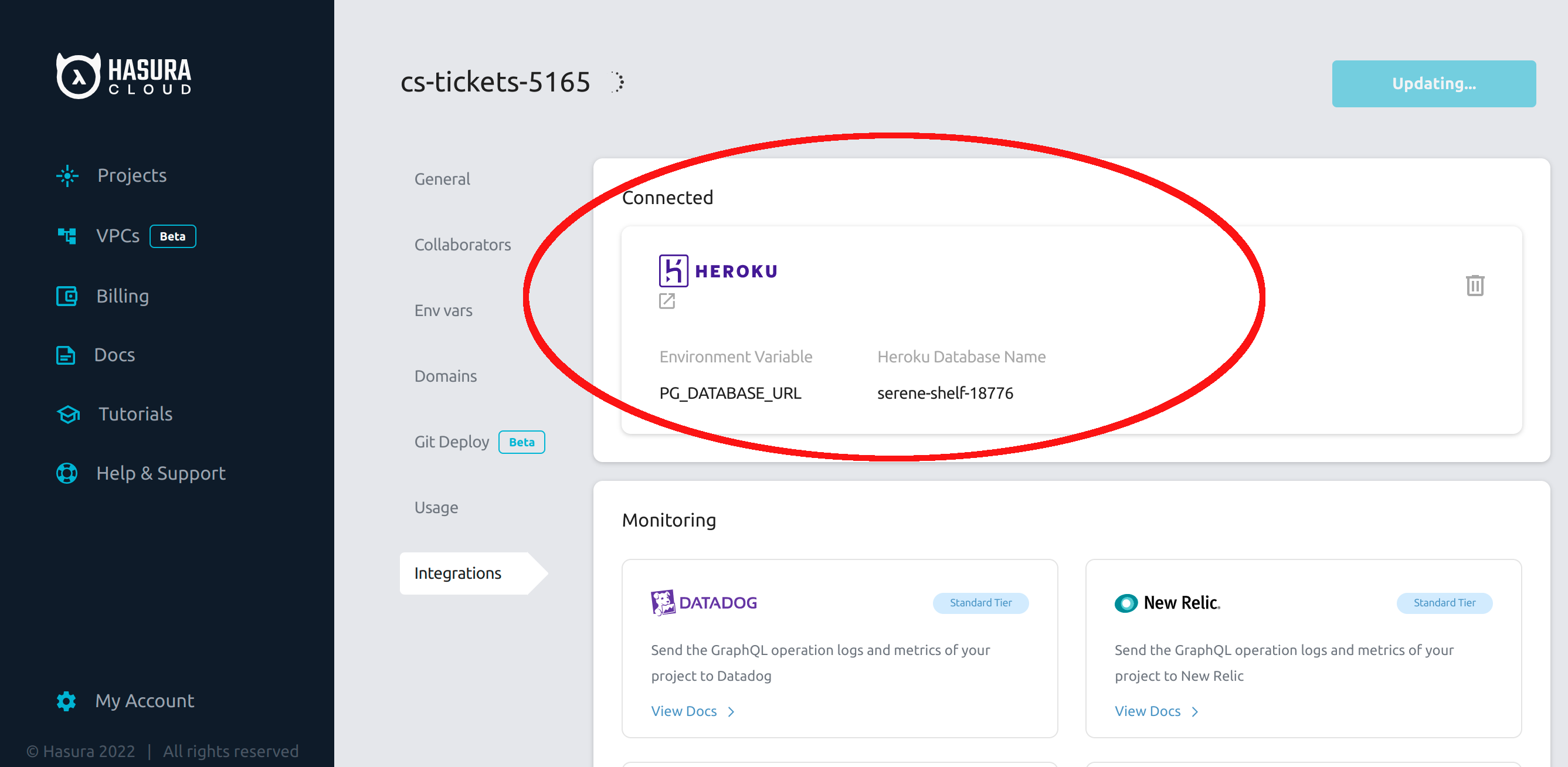 V1 Cloud Projects Are Unable To Create Or Update Heroku Integrations In Cloud Dashboard · Issue