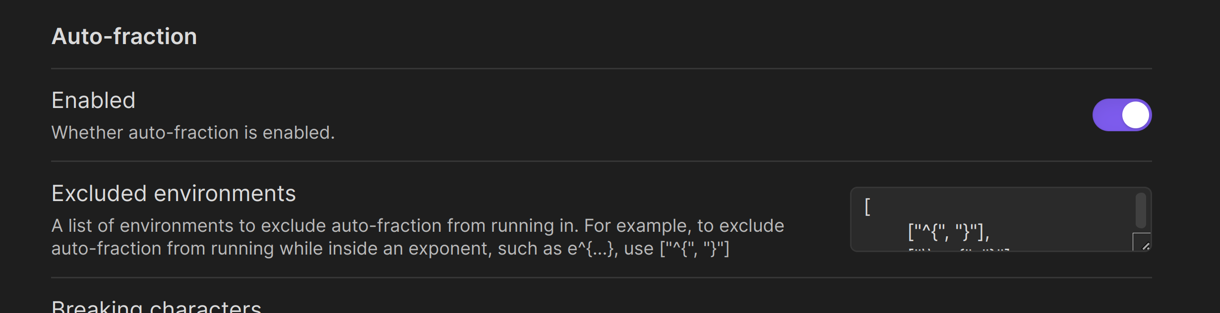 shortcut for \frac doesn't work in ^{} · Issue #74 · artisticat1/obsidian-latex-suite · GitHub