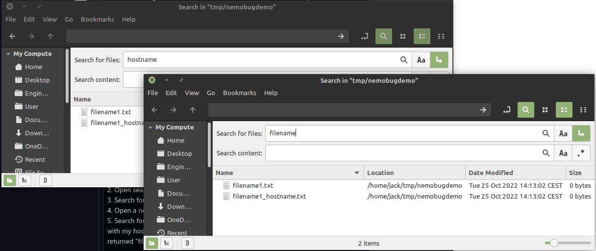 Search In Original Window Receives Search Results From Duplicate Window