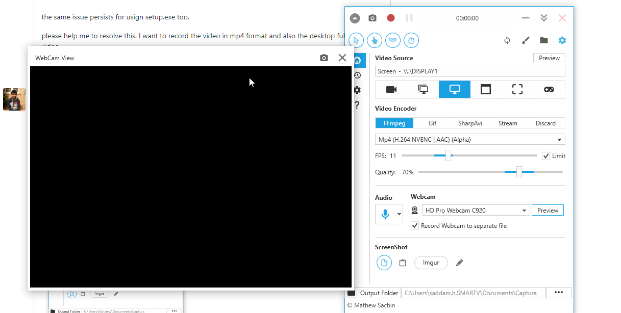 Couldnt record webcam video? · Issue #319 · MathewSachin/Captura · GitHub
