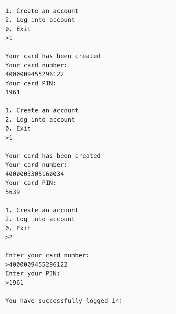 GitHub - orzujon/Simple_Banking_System