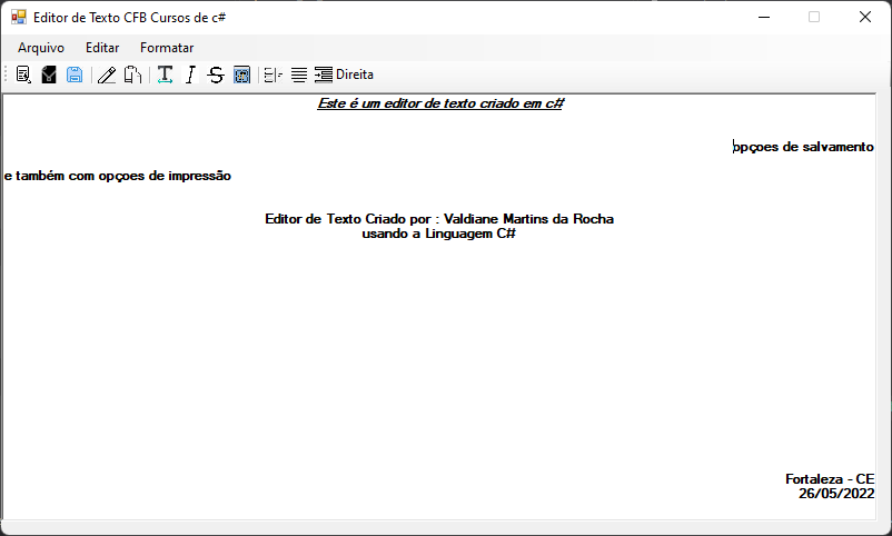 GitHub - ValdianeMartins/EditorDeTexto: Criando um editor de Texto em ...