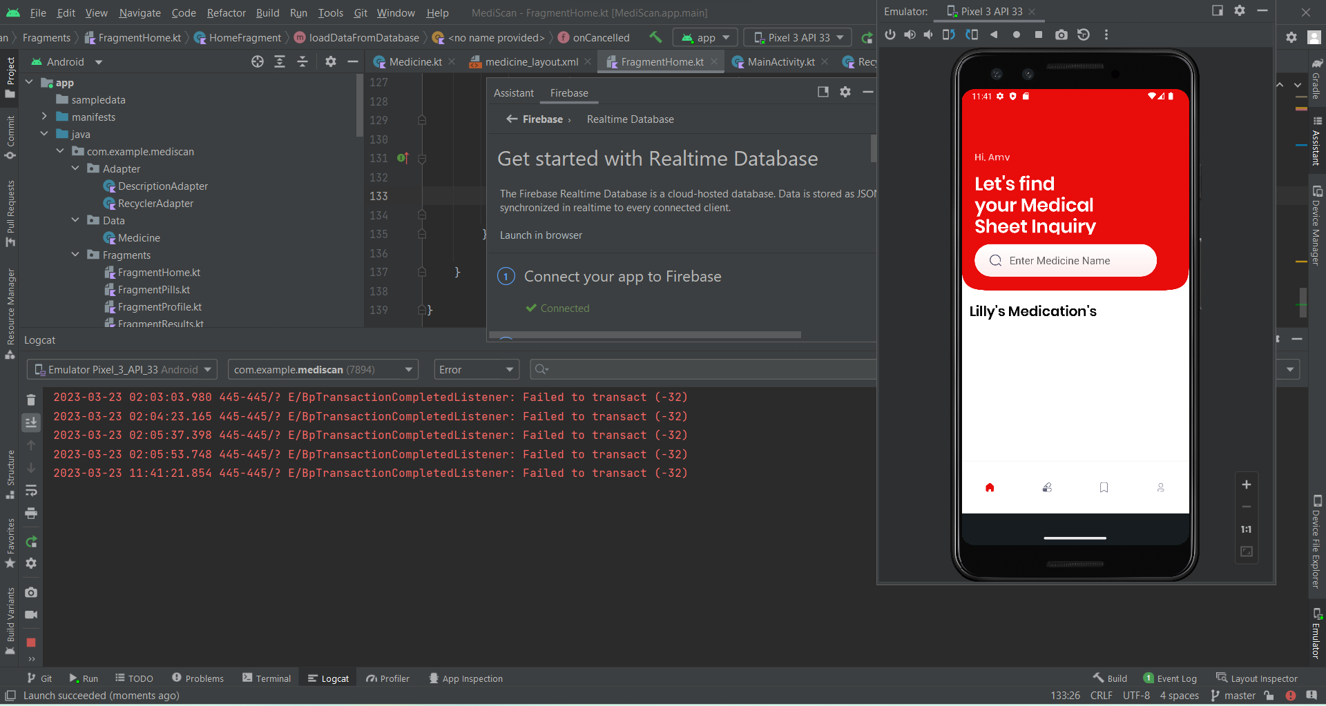 Firebase error on my end: 2023-03-23 00:33:09.371 458-458/? E/BpTransactionCompletedListener ...