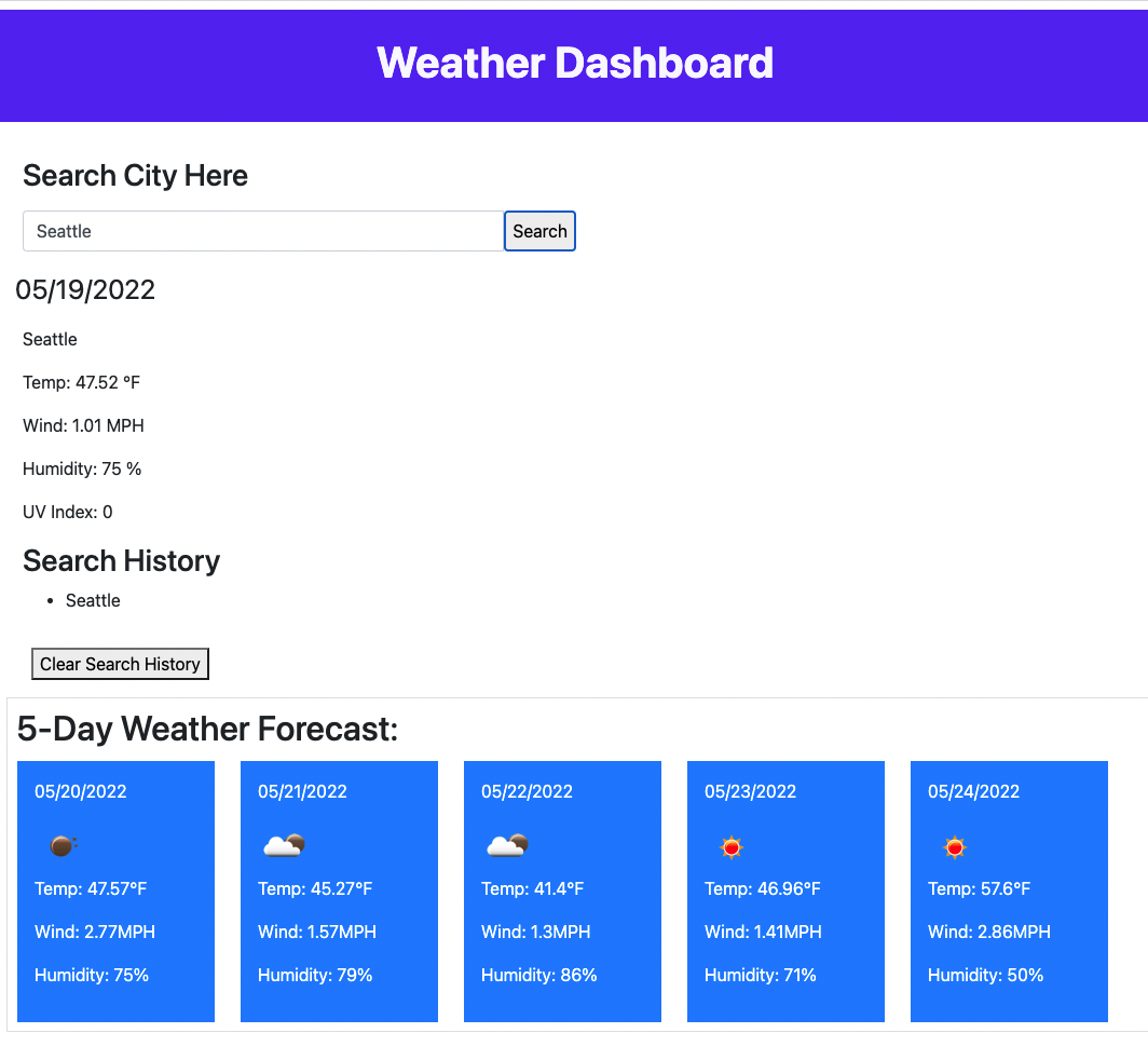 GitHub - hallerhc/Weather-Dashboard
