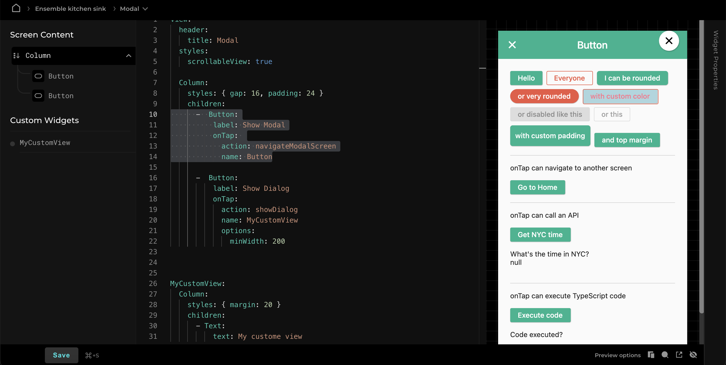 kitchen sink: Modal screen. Clicking on Show Modal shows modal with two close buttons · Issue ...