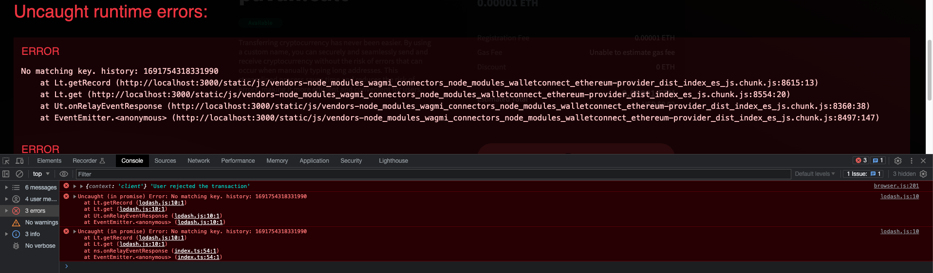 Walletconnectethereum Provider V2 Intermittent `error No Matching Key` On `eth