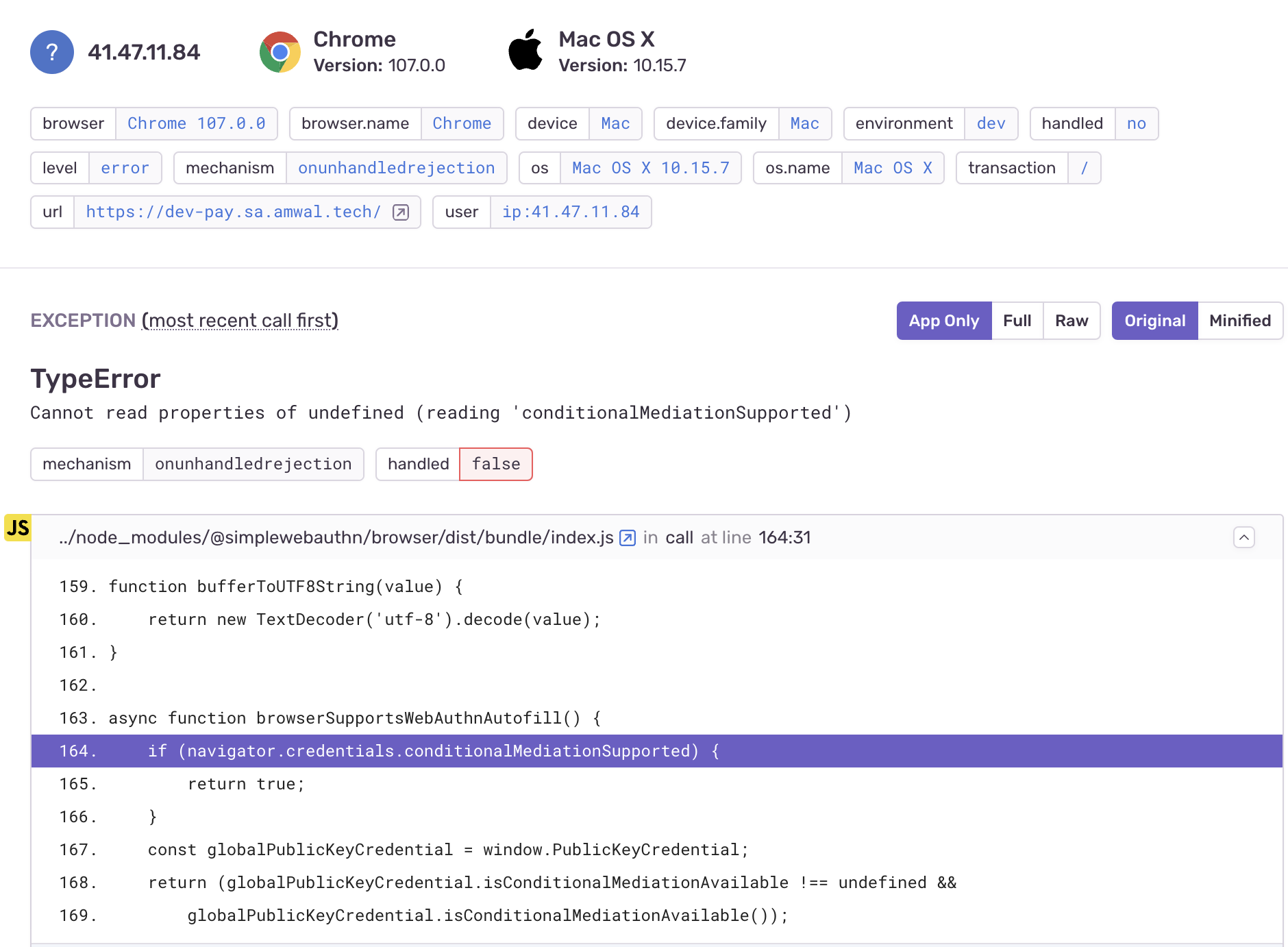 Error When Calling Browsersupportswebauthnautofill If Navigator Credentials Is Not Defined