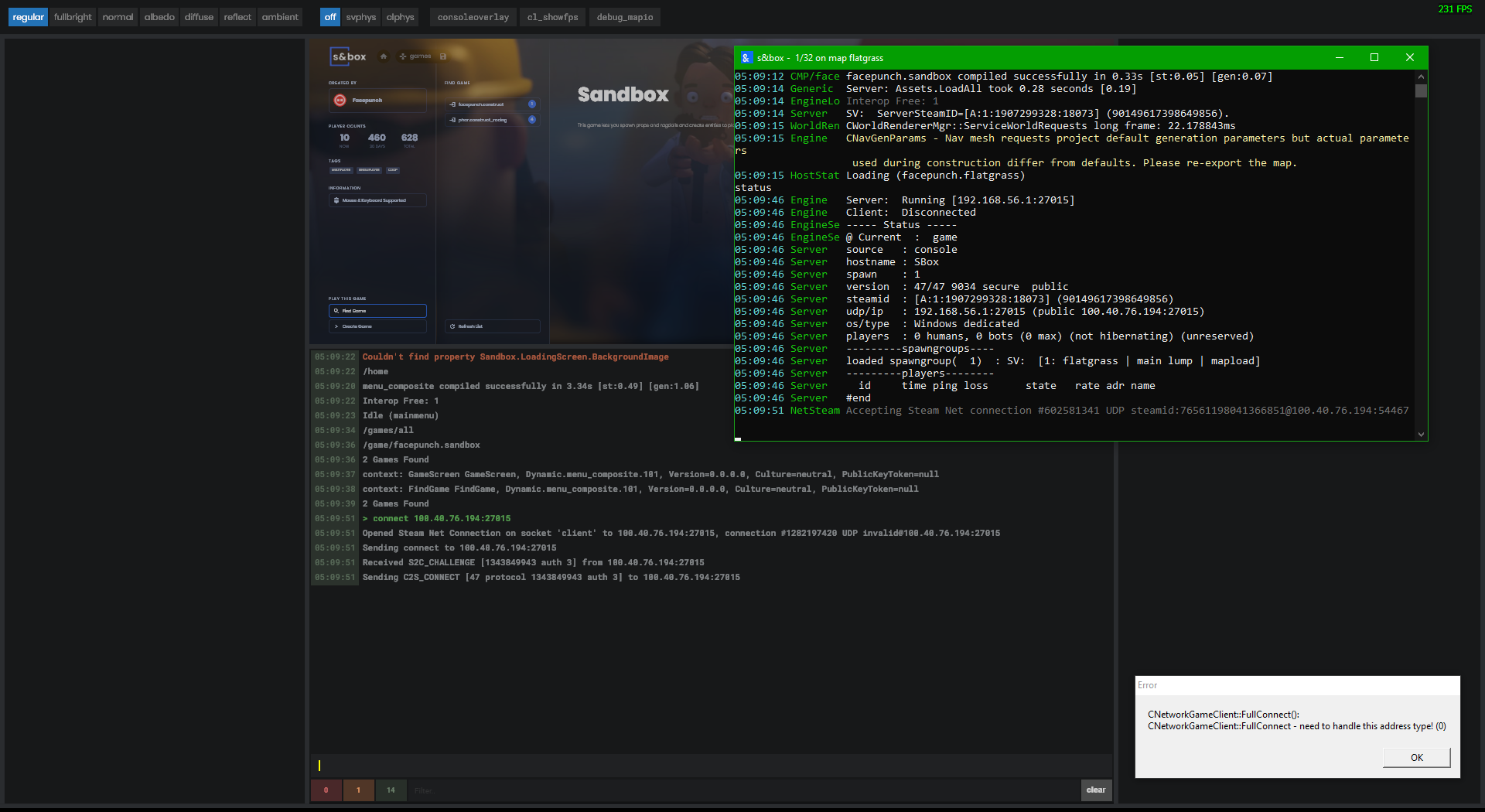 Crash on connecting to a locally hosted server (dedicated or not) · Issue #451 · Facepunch/sbox ...