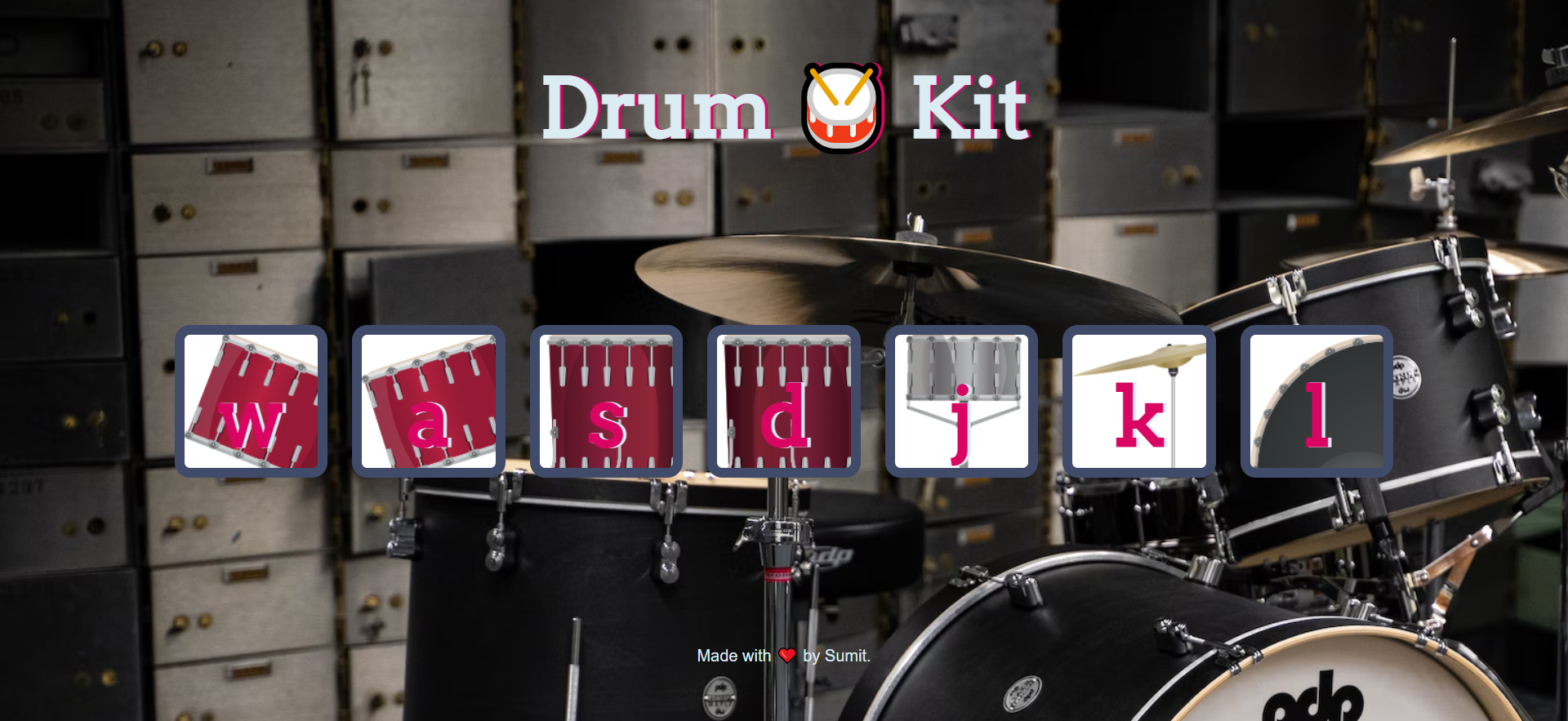 GitHub - sumitkr2000/drum-kit: Drum Kit made using HTML, CSS and ...