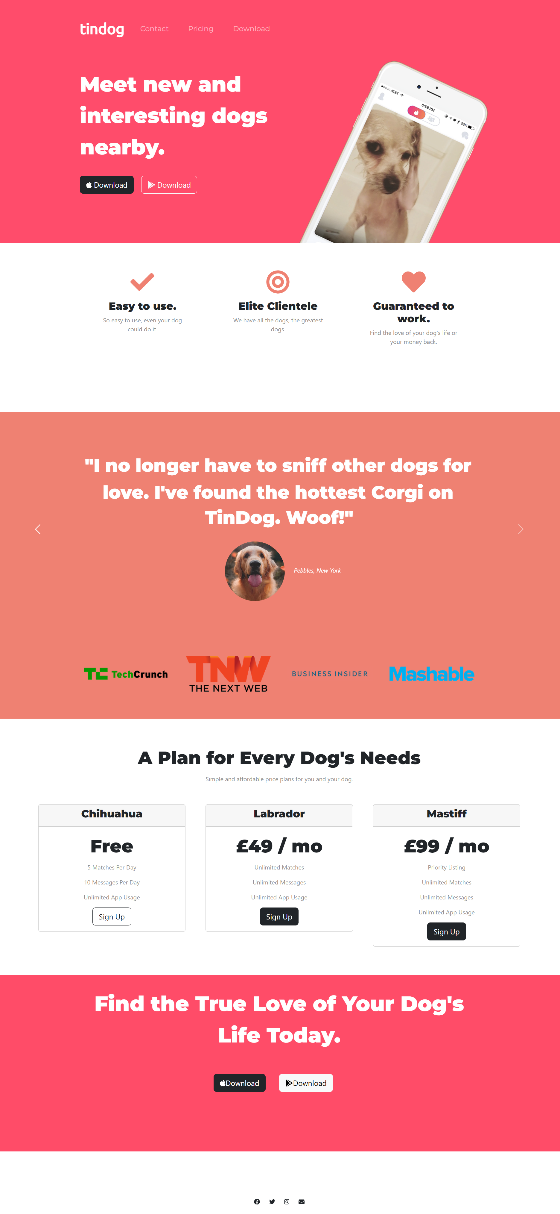 GitHub - davidfrear/TinDog: Resposive landing page inspired by Tinders website - Bootstrap | CSS ...