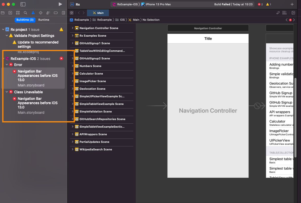 Build Error In Example · Issue 2432 · Reactivexrxswift · Github